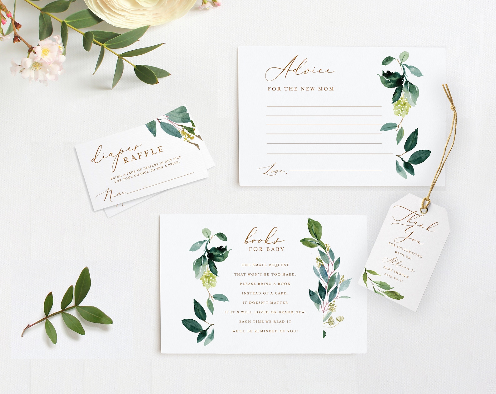 Baby Shower Insert Cards Printable Enclosure Card Set Books - Etsy