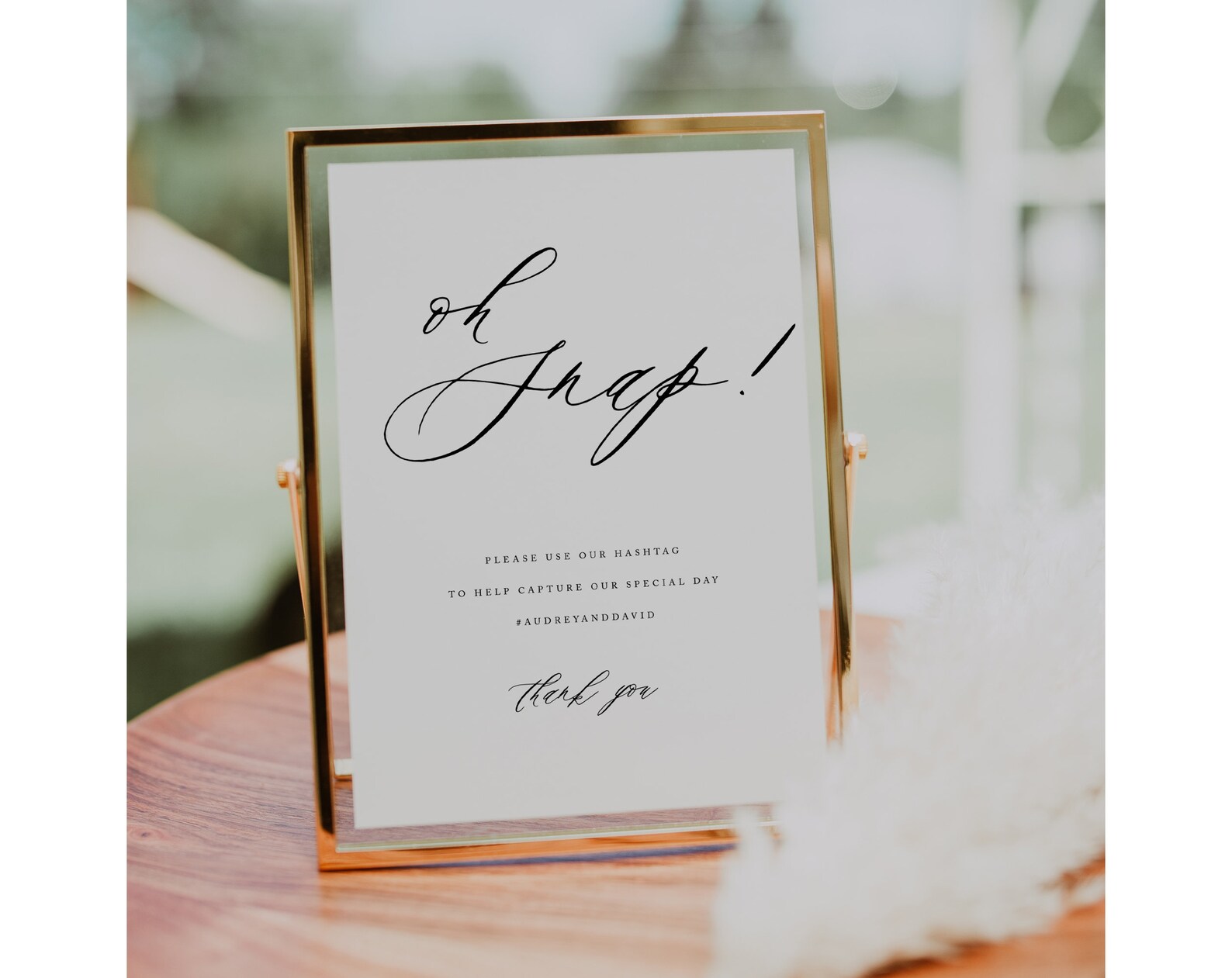 Wedding Hashtag Sign Oh Snap Wedding Sign Minimalist Oh Snap | Etsy