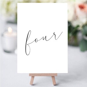 SIMPLE CALLIGRAPHY Printable Table Number minimalist Table | Etsy