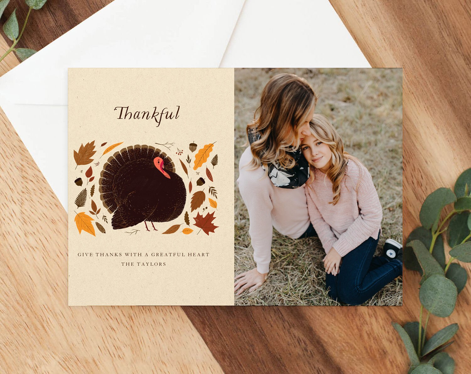 Printable Thanksgiving Card with Photo Add Own Photo | Etsy