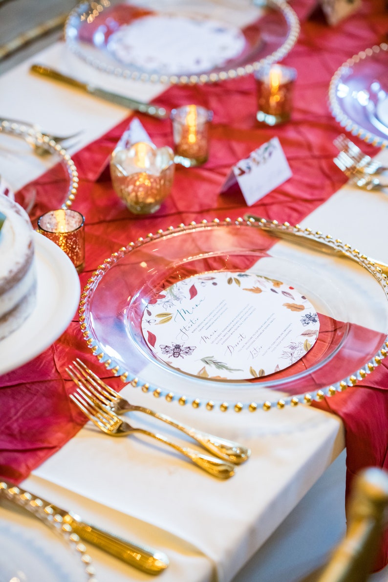 Round Menu Template Wedding Circle Menu Round Wedding Dinner | Etsy