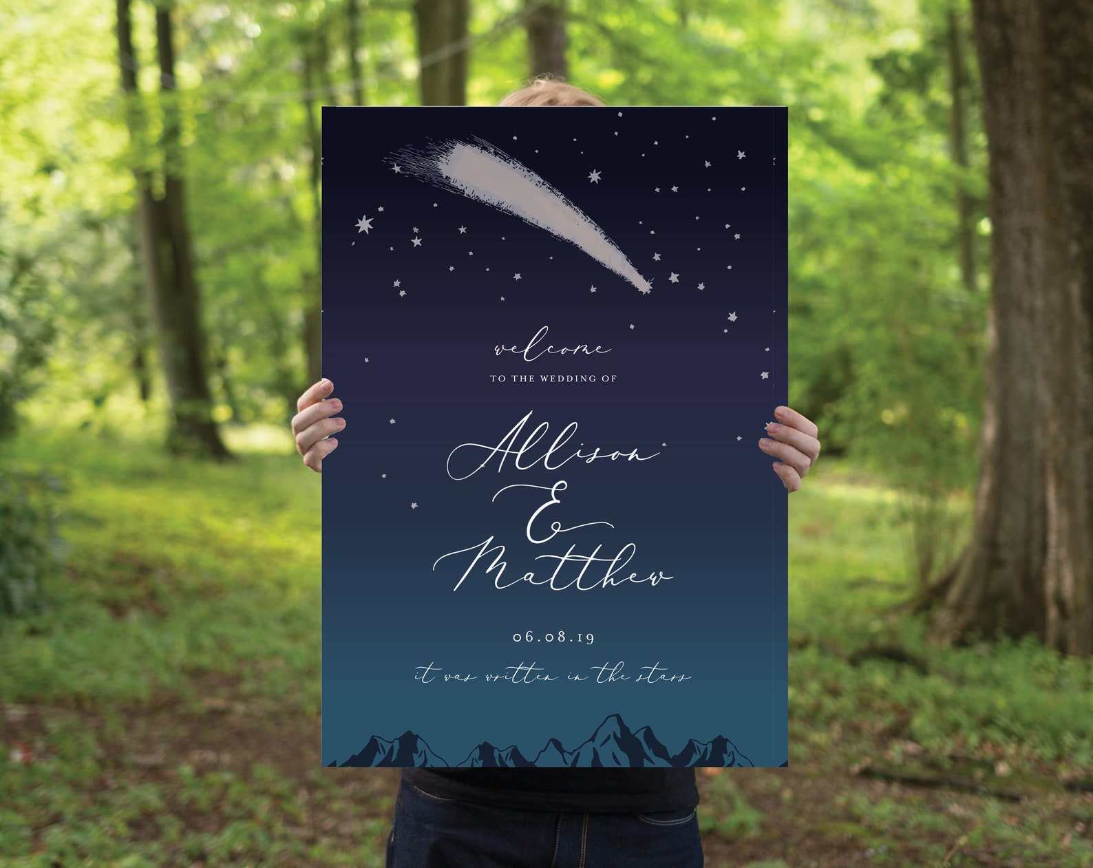 Starry Night Welcome Sign Template Instant Download DIY 100% - Etsy