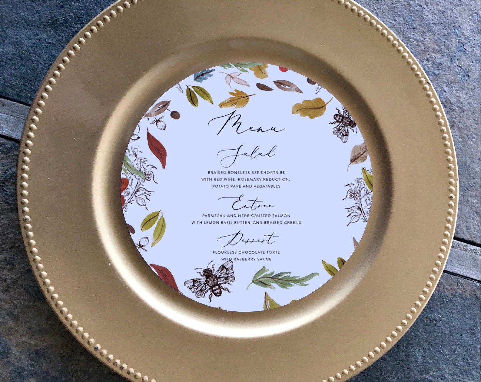 Round Menu Template Wedding Circle Menu Round Wedding Dinner | Etsy