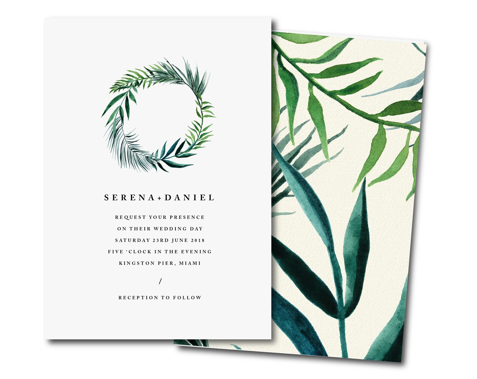 PALM LEAVES Printable Invitation Tropical Wedding Invite - Etsy