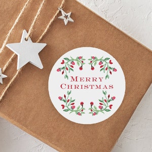 Christmas Cookie Tags, Merry Christmas & Xmas Gift Tags, Round Favor ...