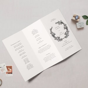 Tri-fold Wedding Program Template, Trifold Program, Catholic Wedding ...