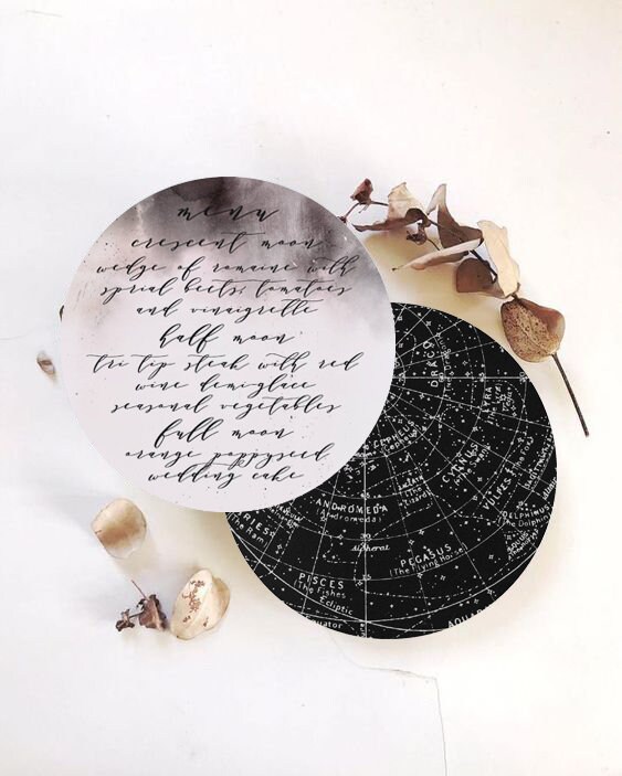 Celestial Menu Template Galaxy Menu Constellation Chart | Etsy