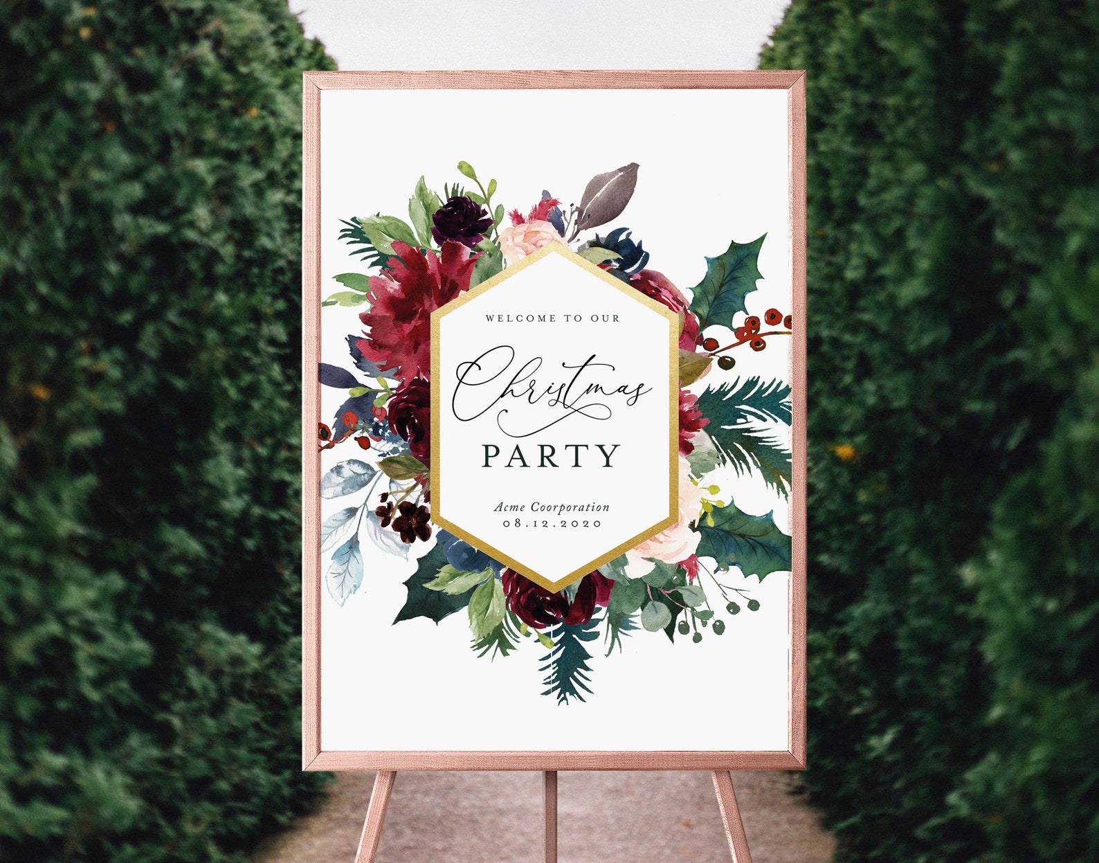 Elegant Holiday Party Welcome Sign Poster Size Office - Etsy