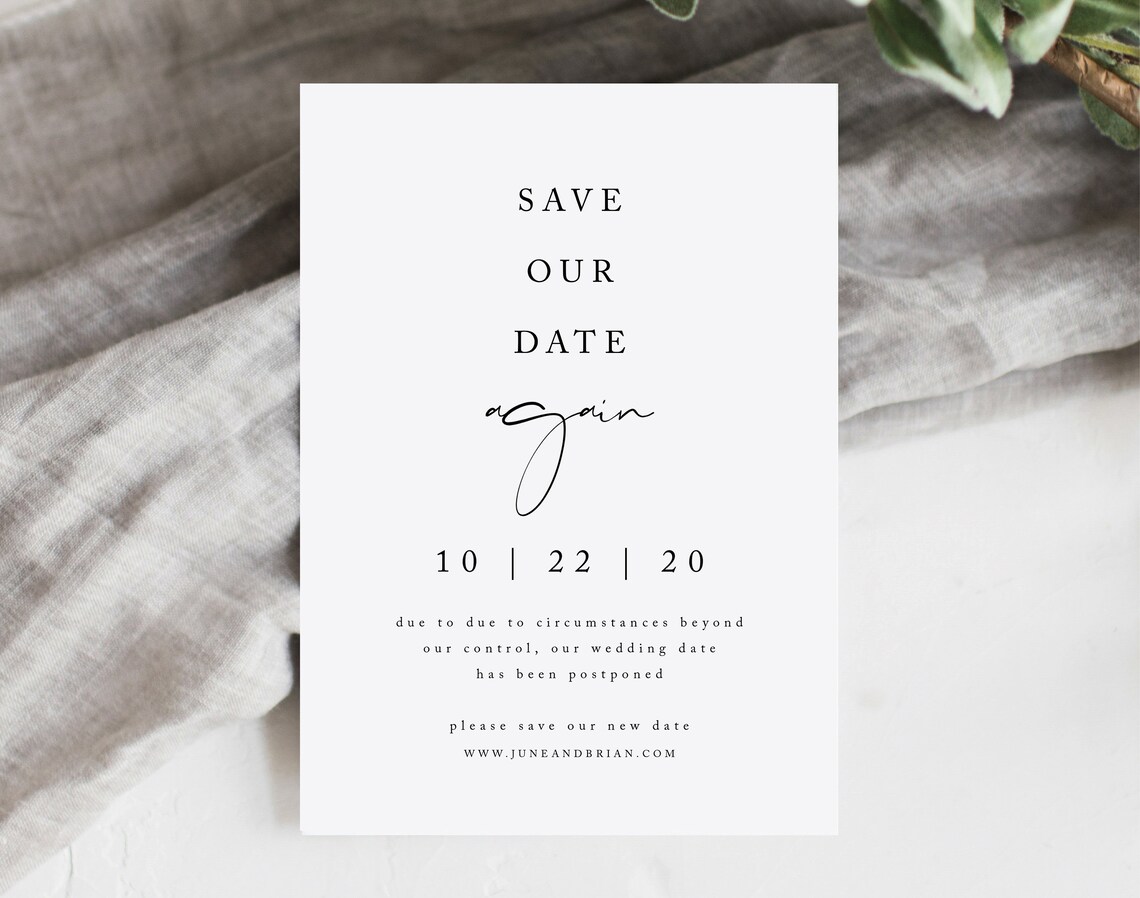 Save the Date Again Template , Save the NEW Date , Change the Date, New ...