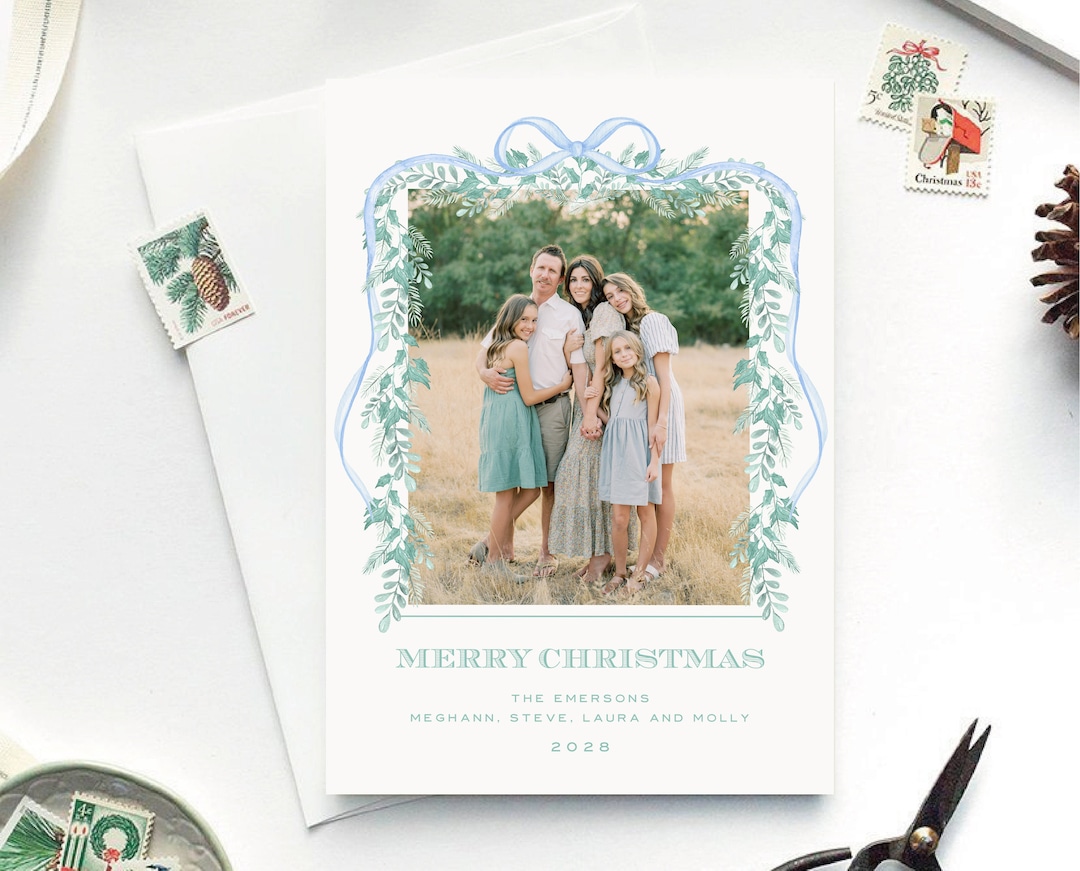 Personalized Grandmillenial Christmas Card, Classic Christmas, Photo ...