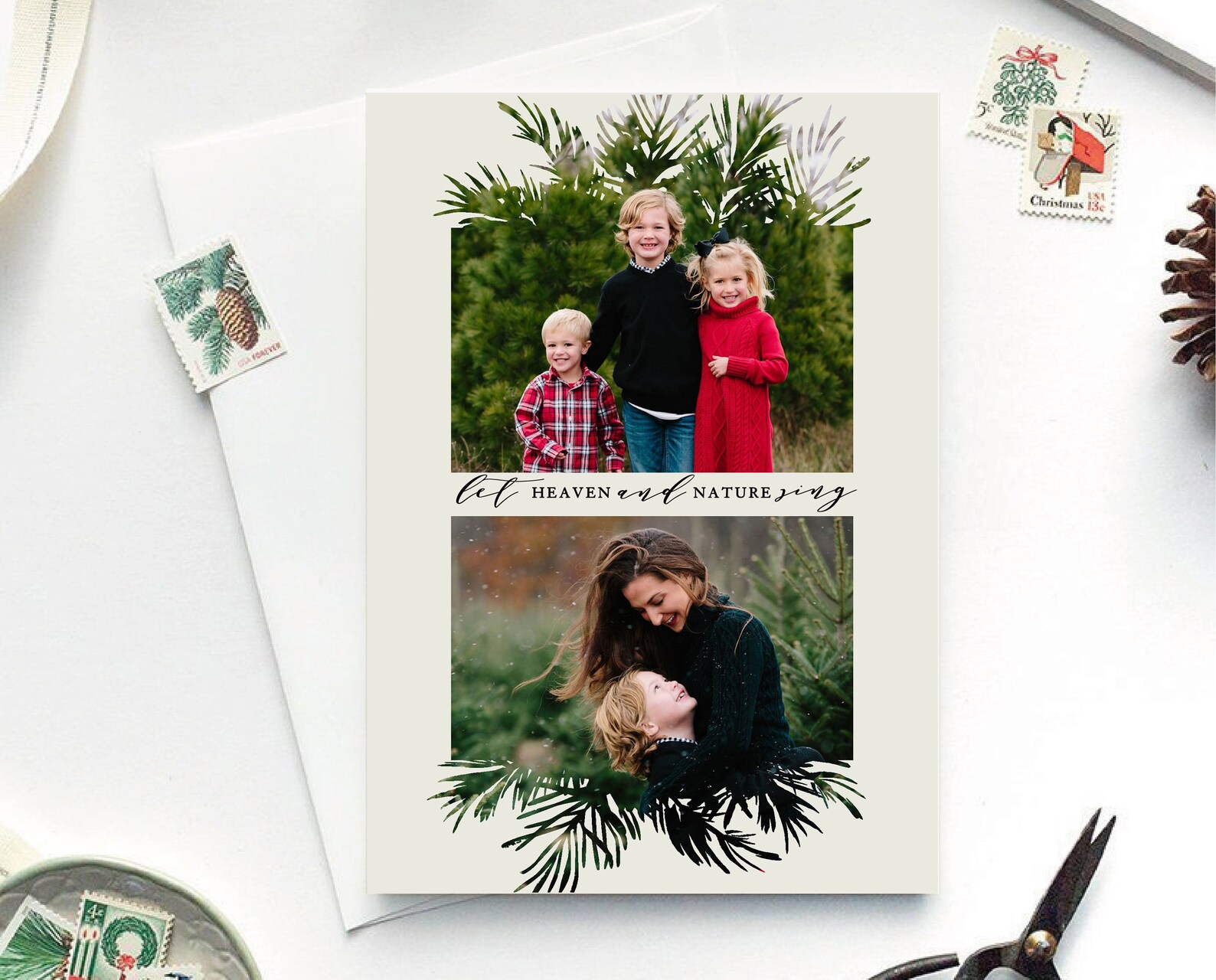 Happy Holidays Card Photo Template, Minimalist, Vertical 5 X 7, Modern ...