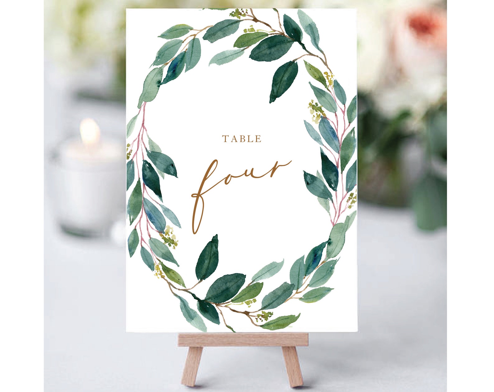Wedding Table Numbers, Printable Greenery Table Numbers, Garden Floral ...