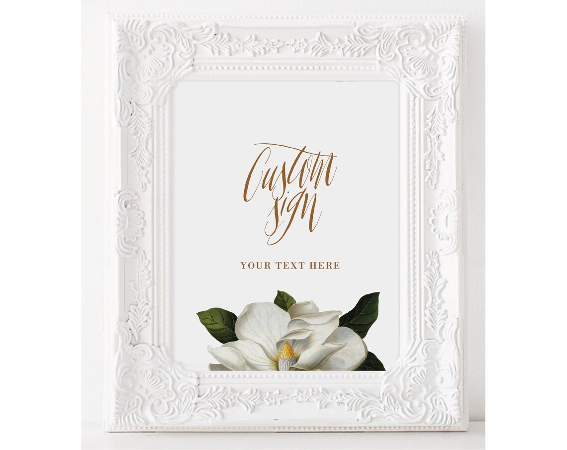 Instant Download custom sign magnolia Sign Template | Etsy