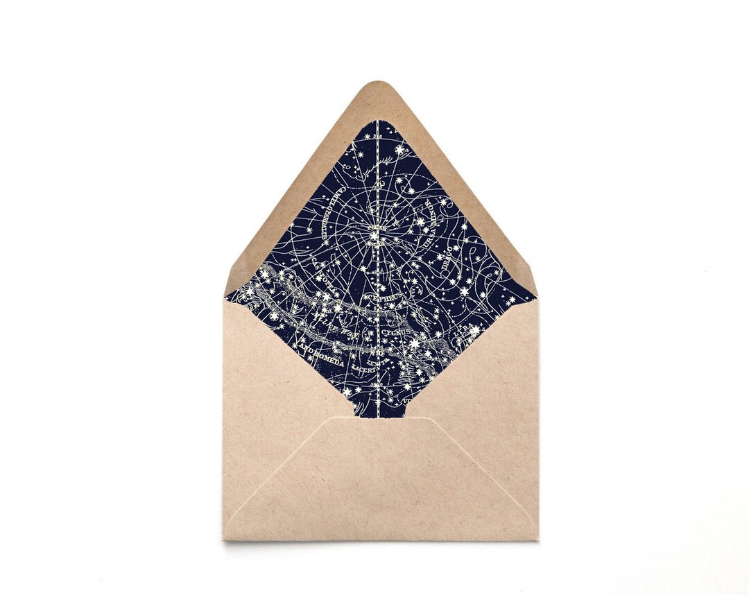 Celestial Envelope Liners, 9 Sizes, Constellation Map, Outer Space ...