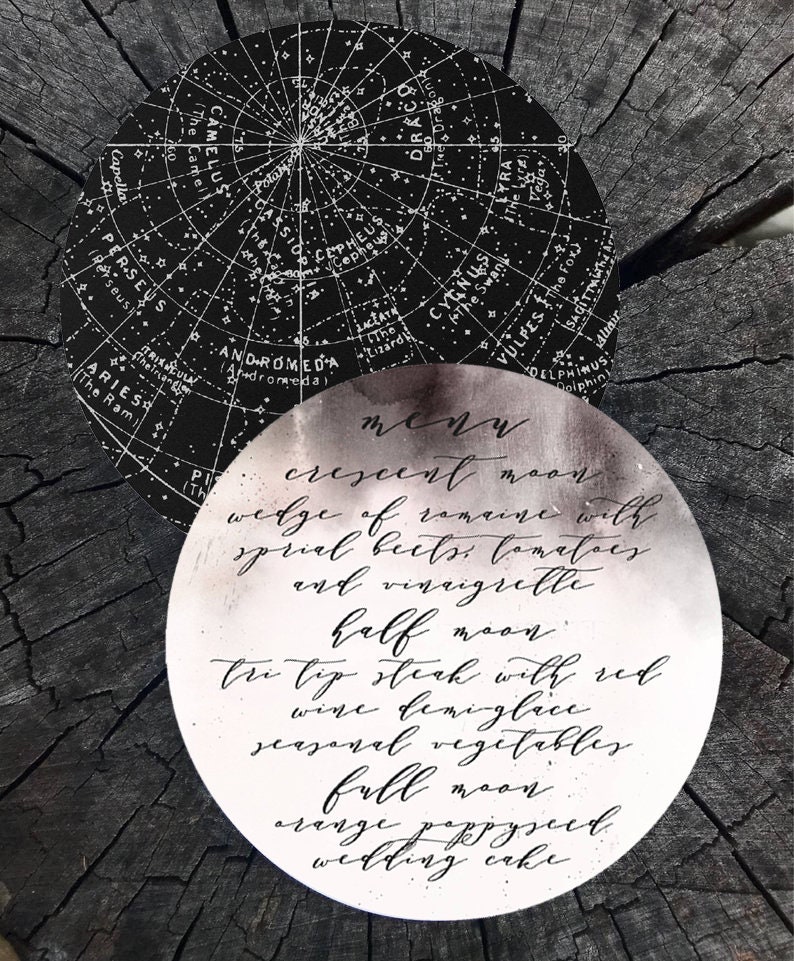 Celestial Menu Template Galaxy Menu Constellation Chart | Etsy