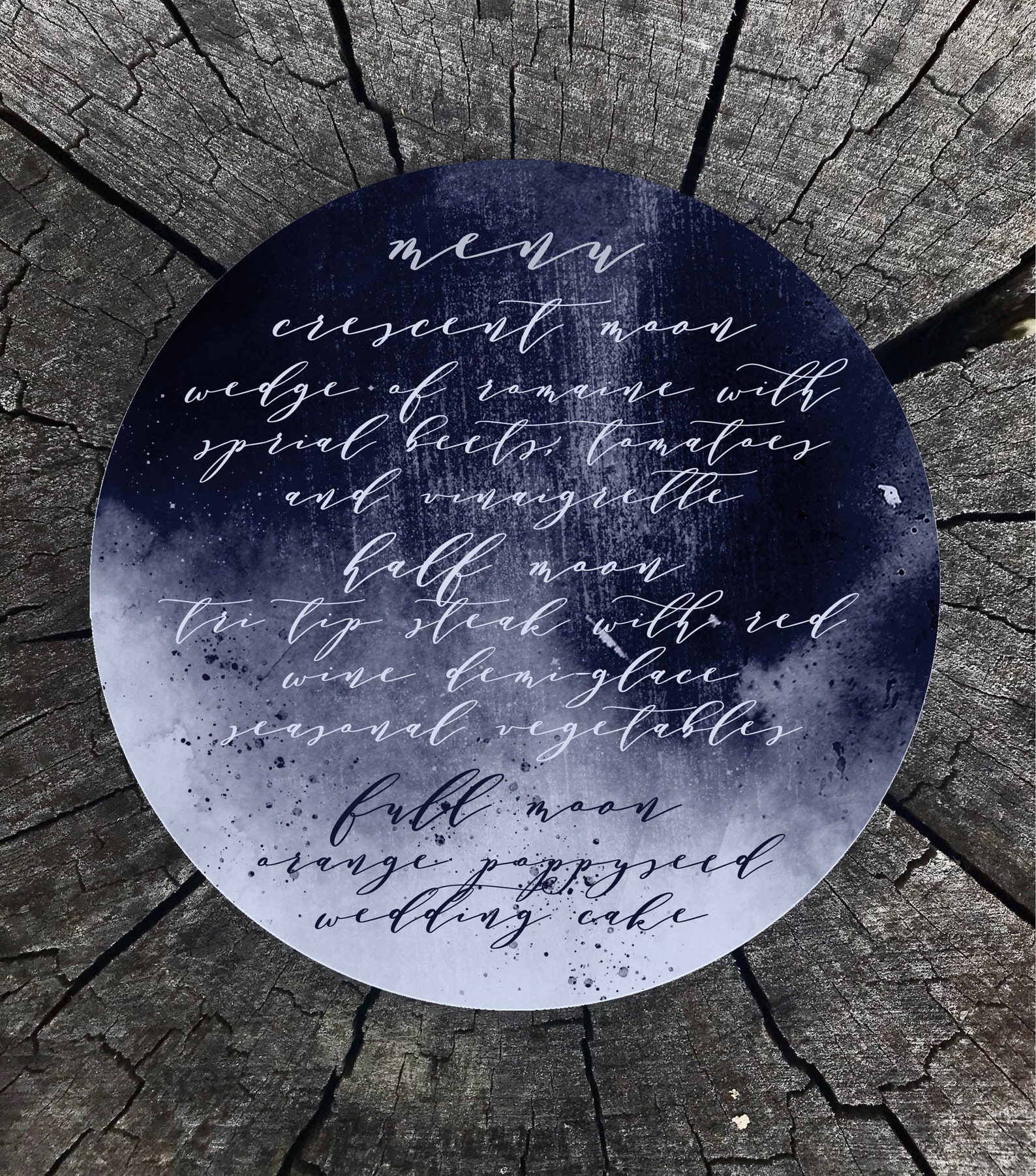 Starry Night Celestial Stars Wedding Menu Template, Navy Blue Silver ...
