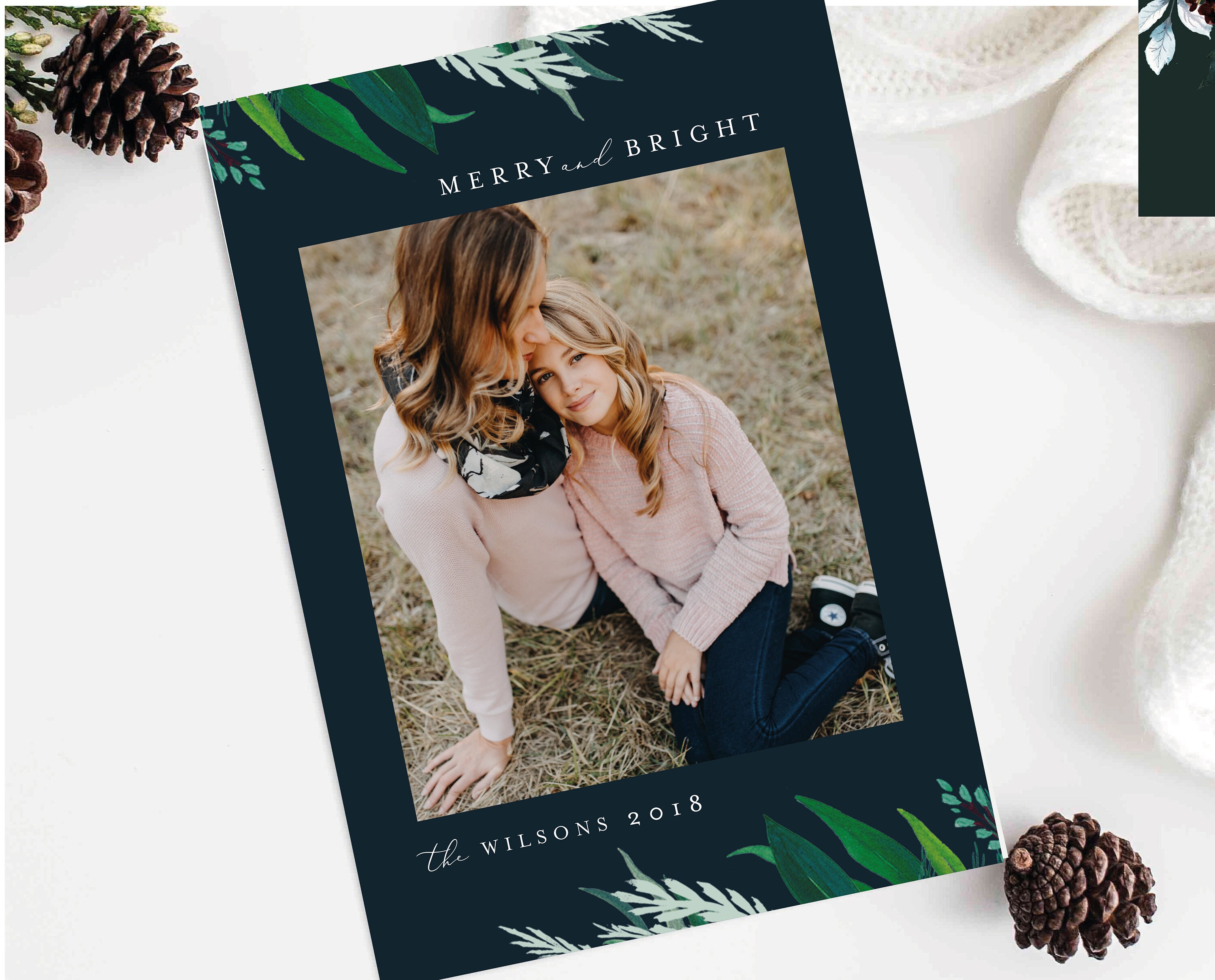 Printable Christmas Card With Photo, Family Picture Holiday Card File ...