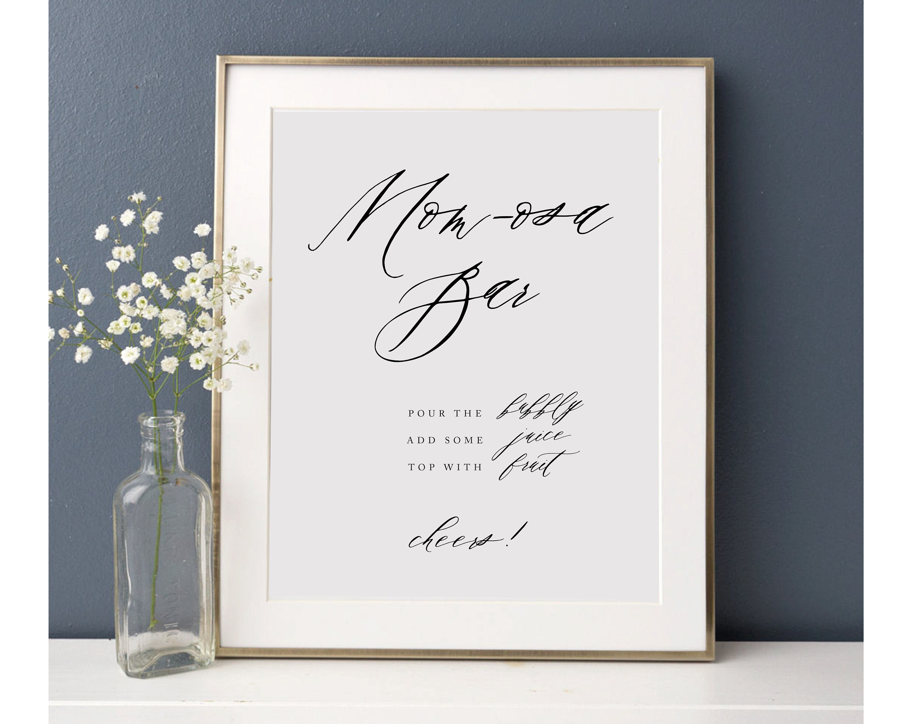 Printable Mom-osa Bar Sign Mimosa Bar Sign Mimosa Sign Baby | Etsy