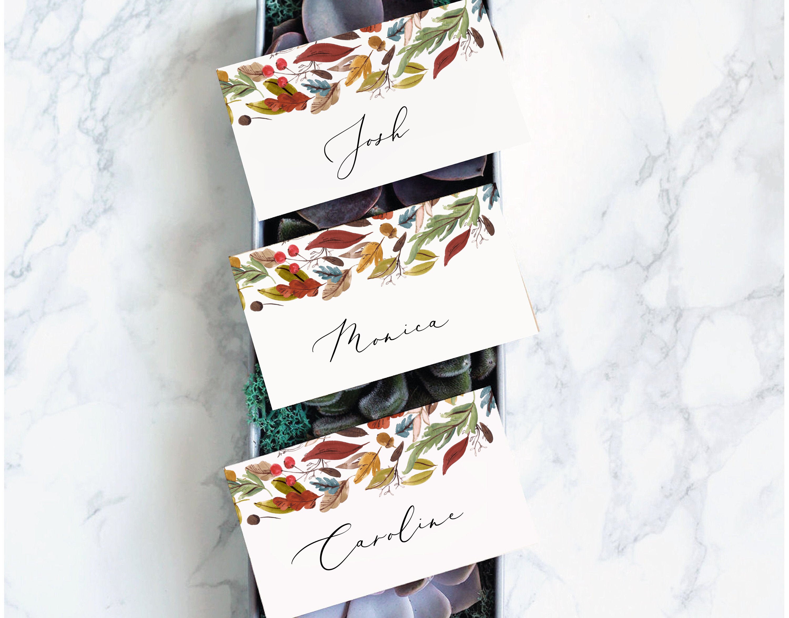Fall Place Cards, Instant Download, Fall Wedding Place Cards, Printable ...