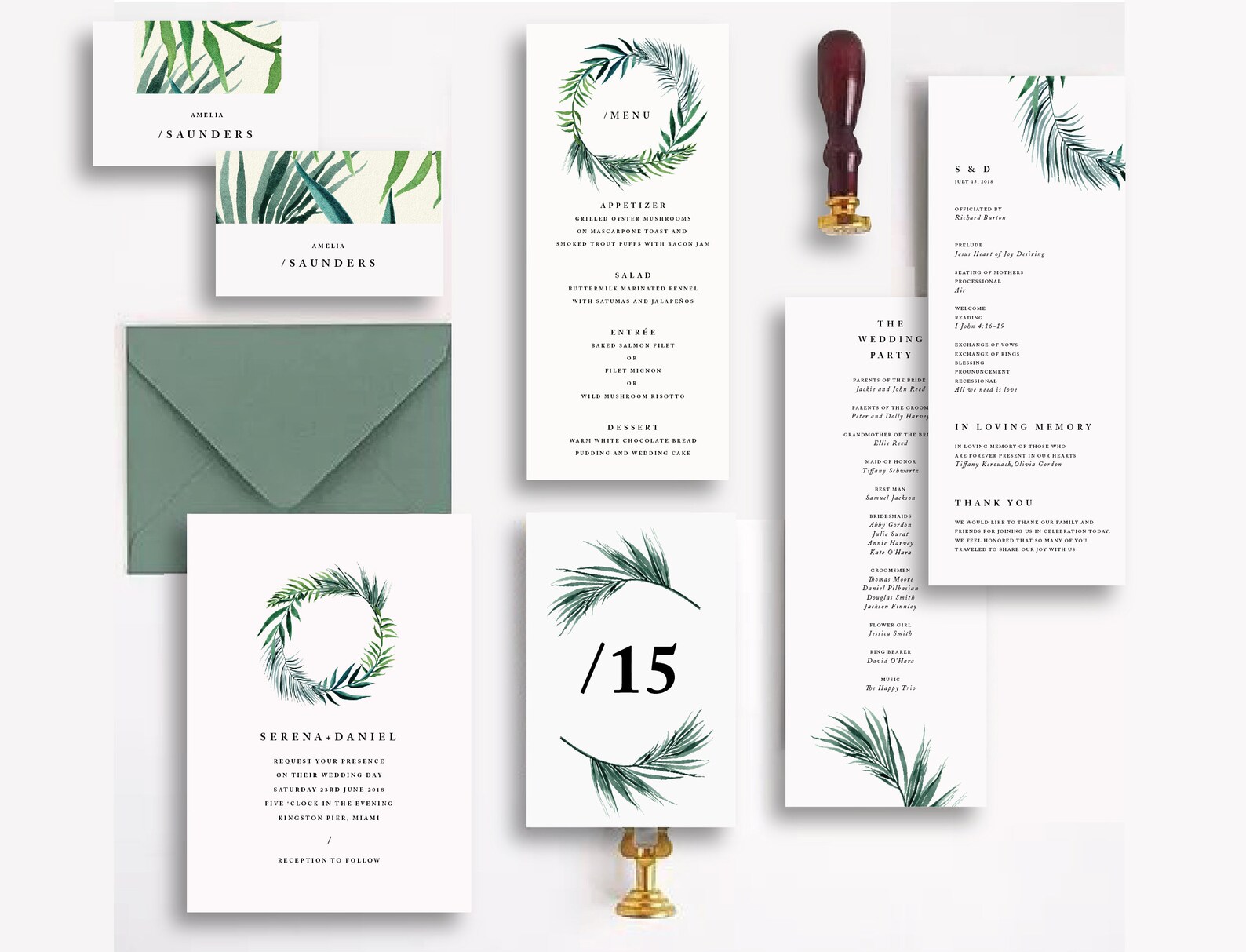 PALM LEAVES Printable Invitation Tropical Wedding Invite - Etsy