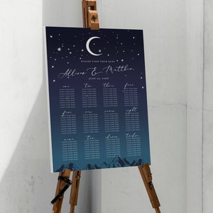 Celestial Wedding Seating Chart Template, Printable Sign, Seating Chart ...