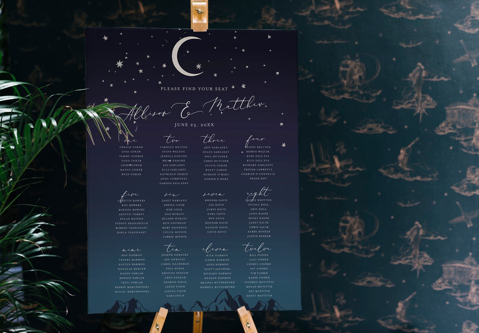 Celestial Wedding Seating Chart Template Printable Sign - Etsy