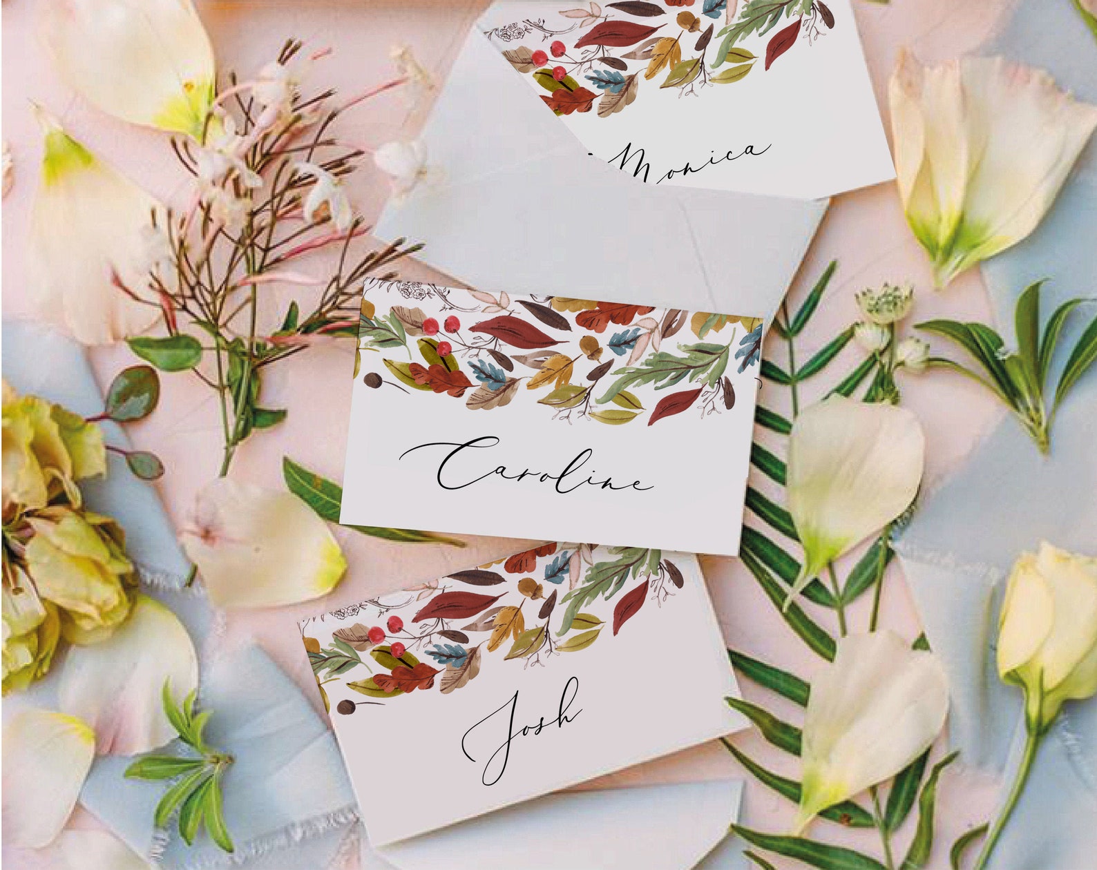 Fall Place Cards, Instant Download, Fall Wedding Place Cards, Printable ...