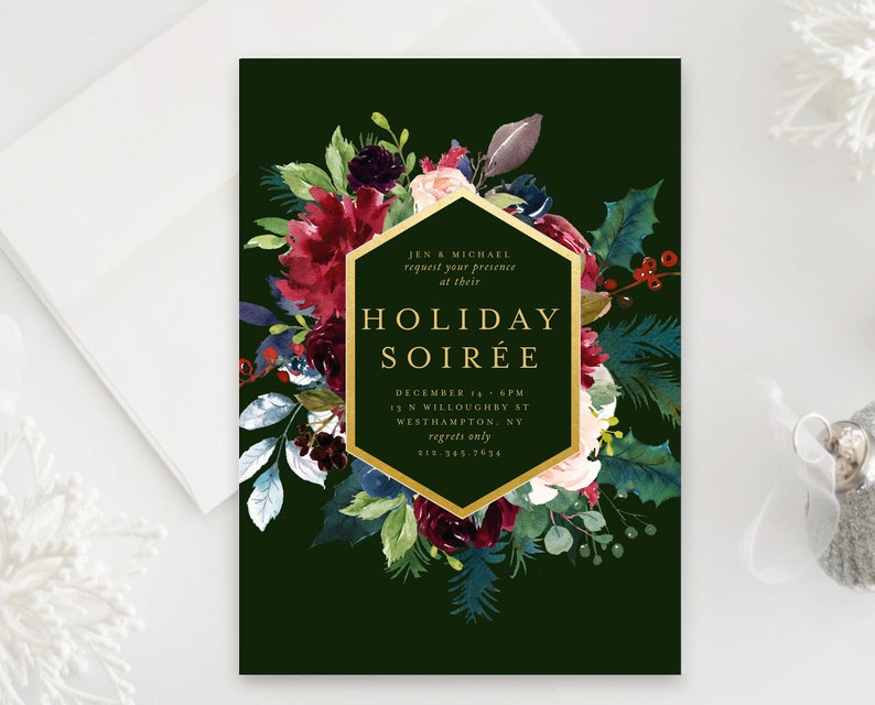 Holiday Party Soiree Invitation Editable Template Instant - Etsy