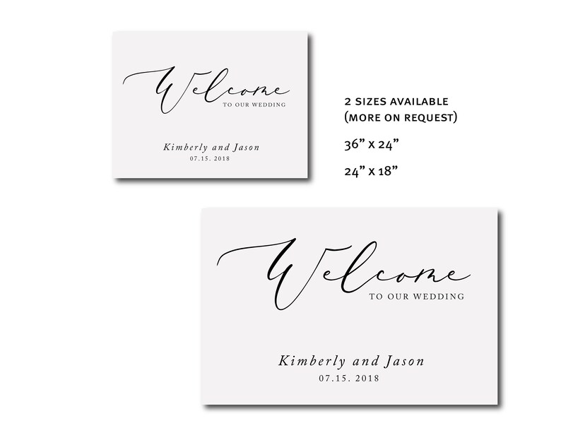 Horizontal Welcome Sign Template Wedding Welcome Poster | Etsy