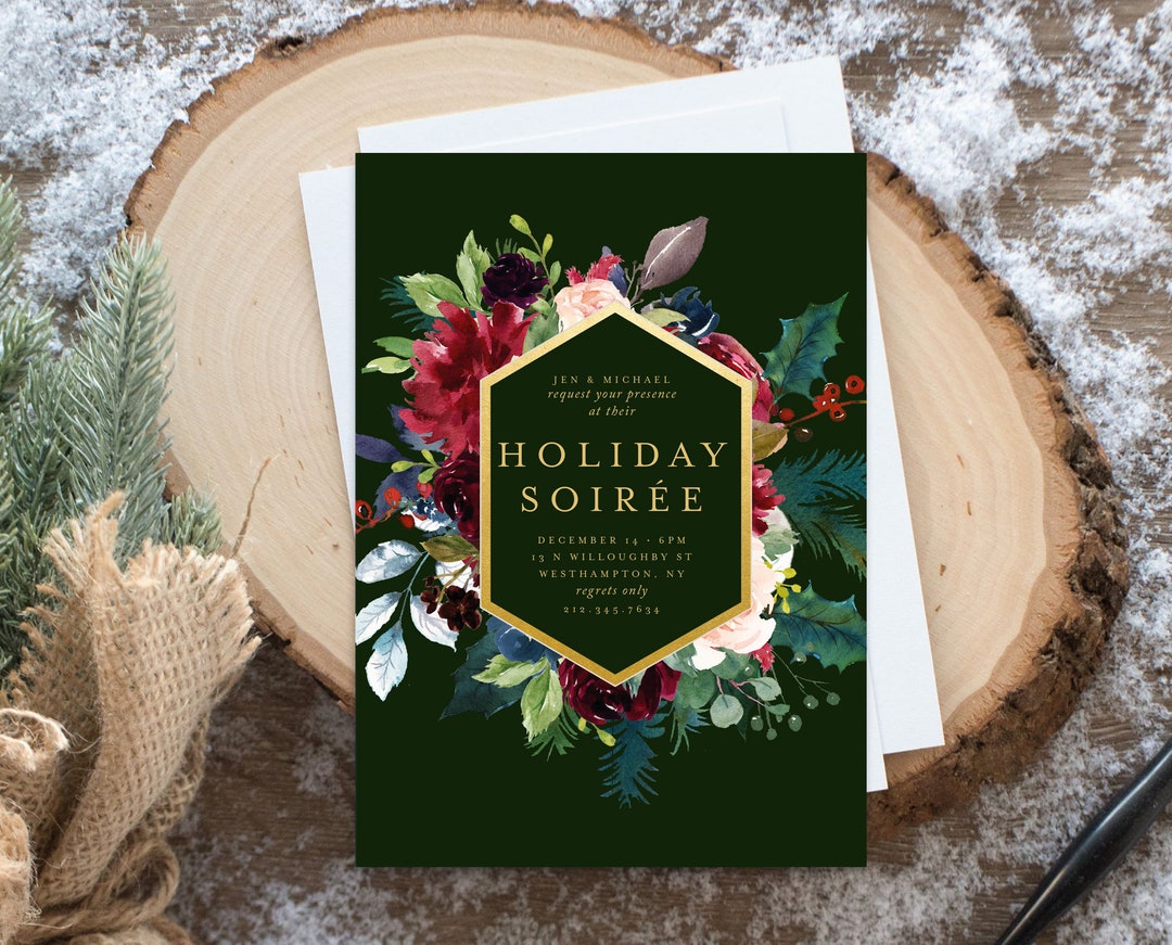 Holiday Party Soiree Invitation Editable Template Instant Download Noël ...