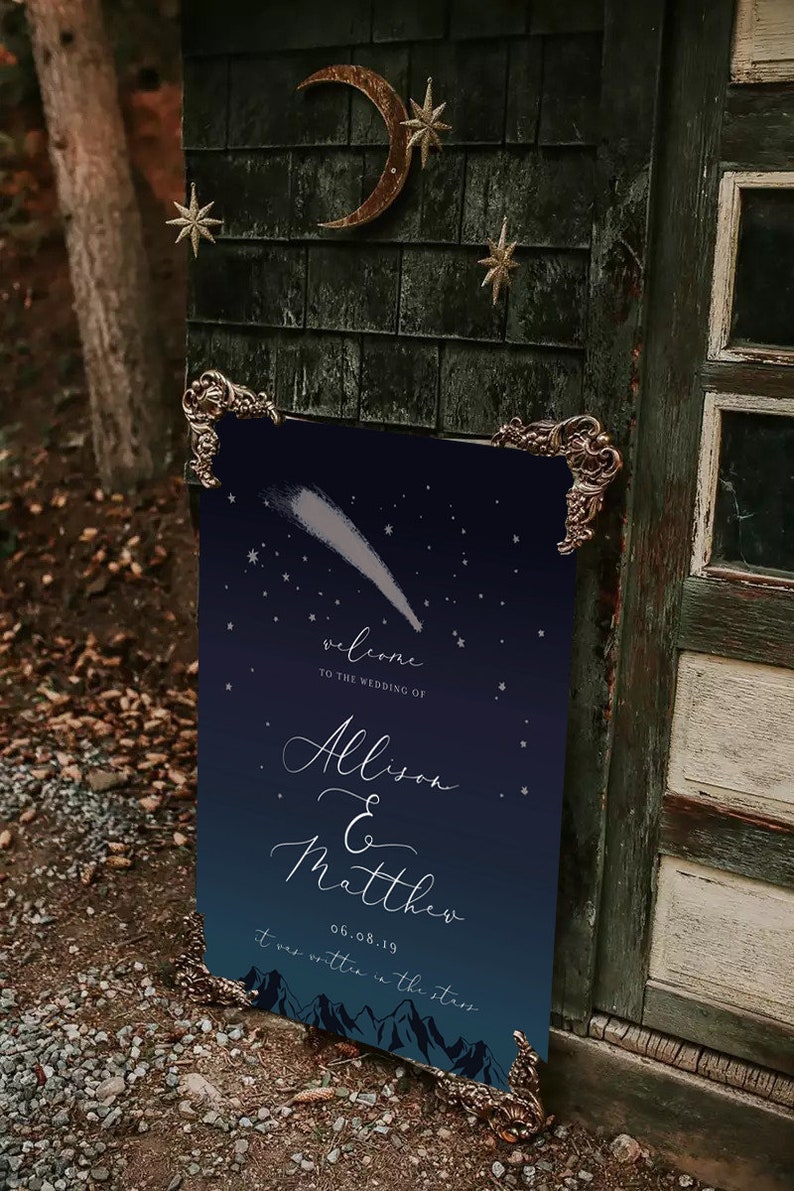 Starry Night Welcome Sign Template Instant Download DIY 100% Editable ...