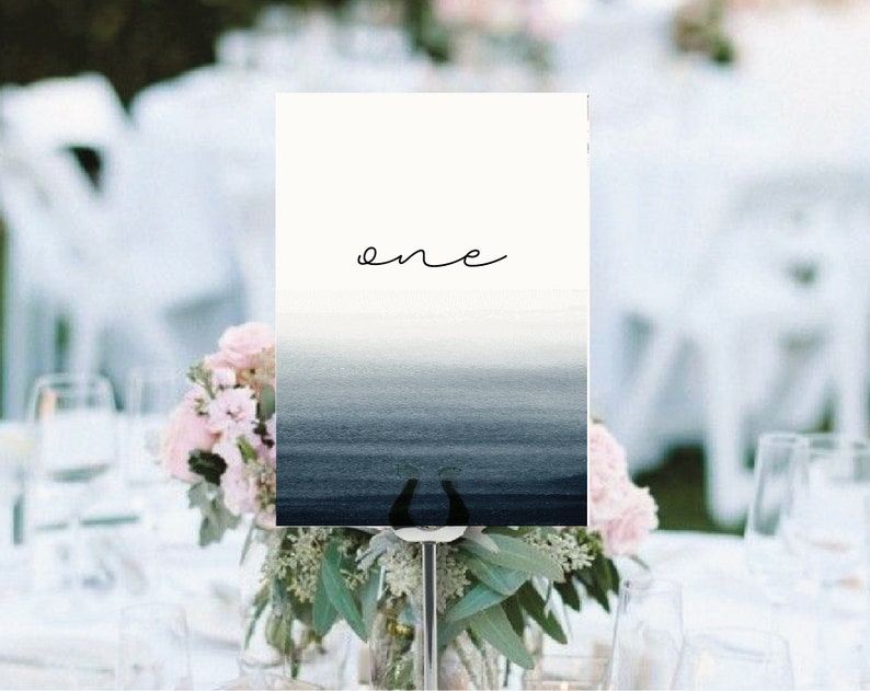 Simple Table Number Watercolor Numbers Number Template - Etsy