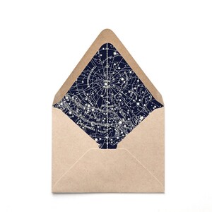 Celestial Envelope Liners, 9 Sizes, Constellation Map, Outer Space ...