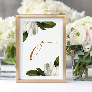 WHITE MAGNOLIA Instant Printable Table Number, Table Number, Garden ...