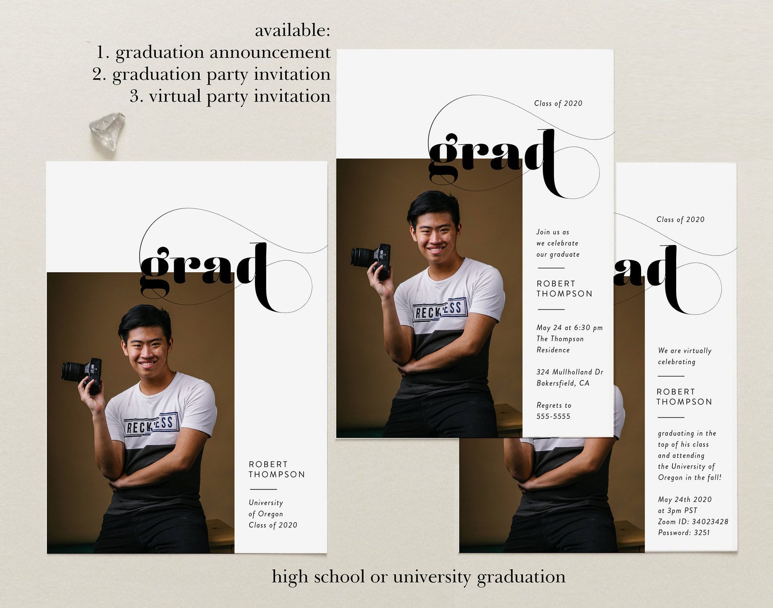 Editable Virtual Graduation Party Invitation Online Social - Etsy