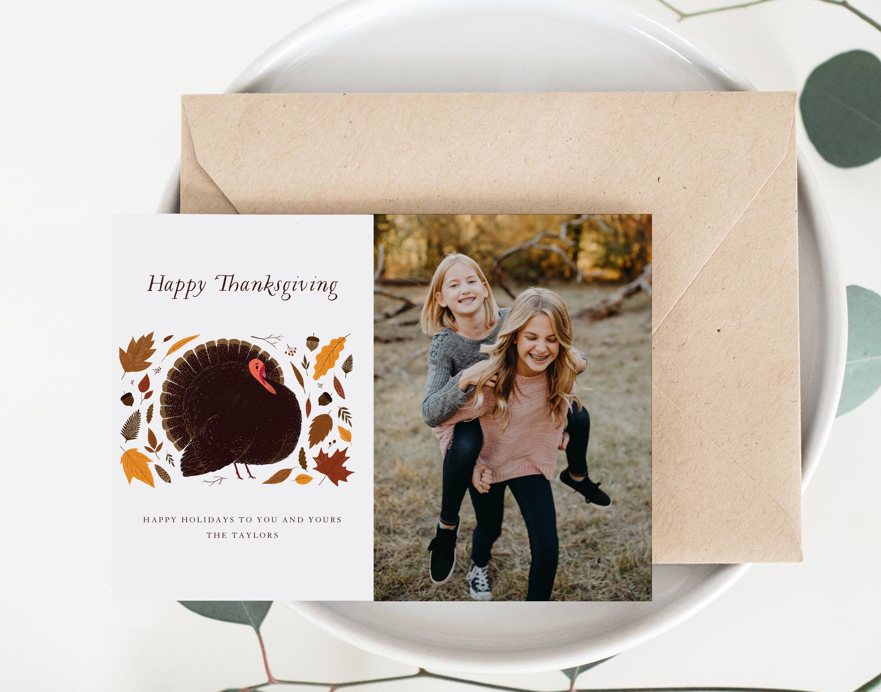 Printable Thanksgiving Card with Photo Add Own Photo | Etsy
