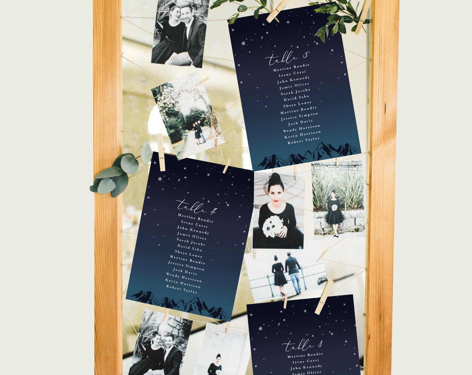 Starry Night Wedding Seating Chart, Wedding Seating Chart, Guest List ...