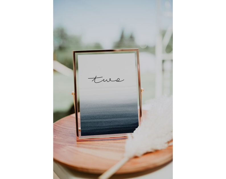 Simple Table Number Watercolor Numbers Number Template - Etsy