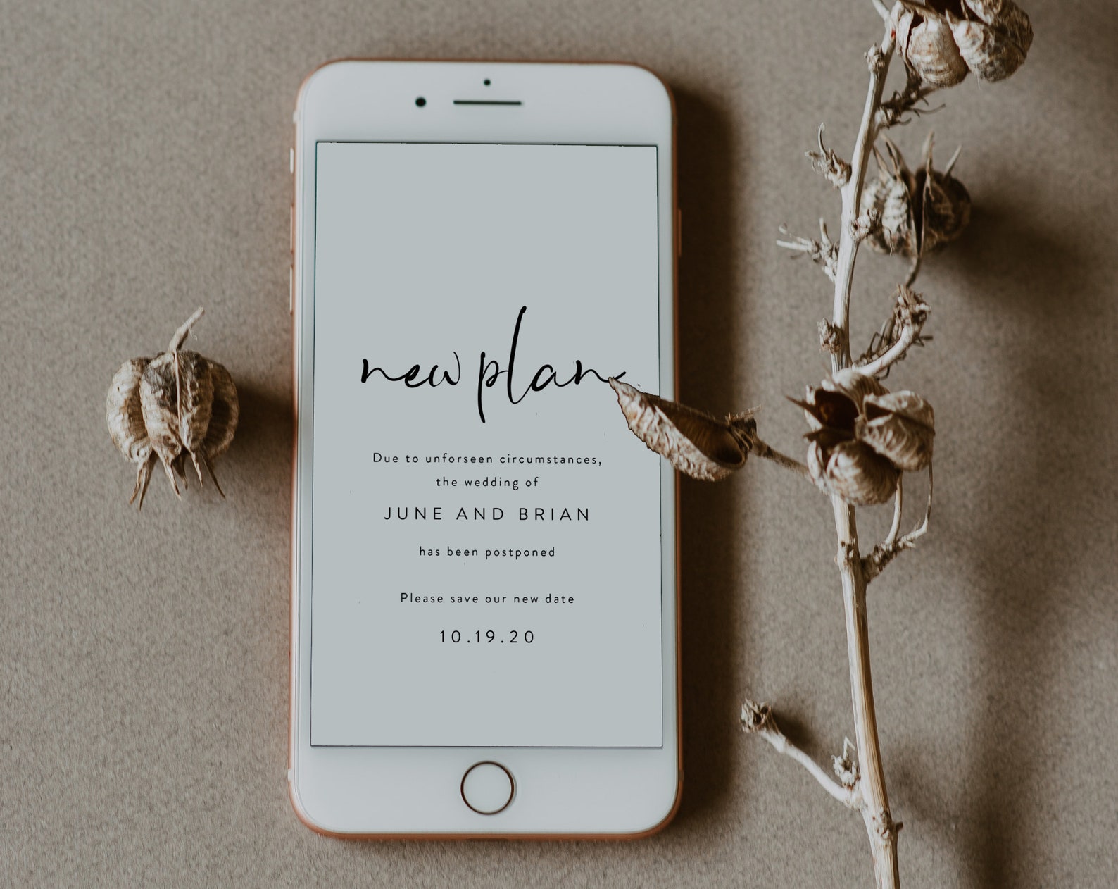 Postponement Announcement Template Change of Plans New | Etsy