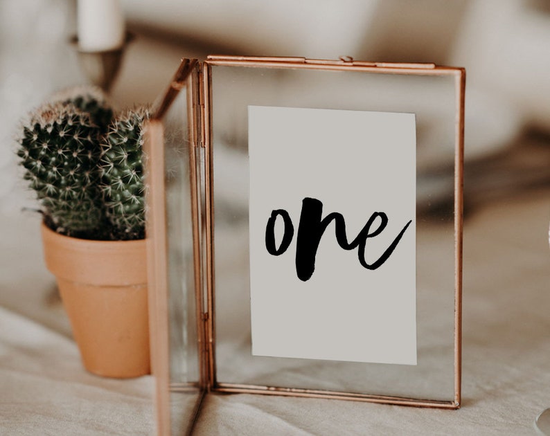 Modern Calligraphy Table Number Template Wedding Table - Etsy