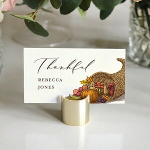 Fall Place Card Holder Template, Thanksgiving Place Cards Printable ...