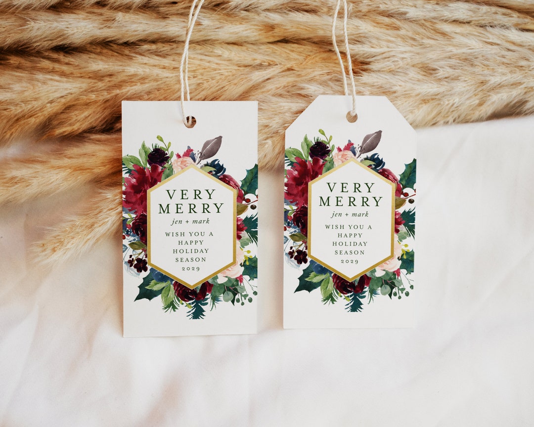 Christmas Tag Template, Personalized Christmas Favor Tag Printable ...