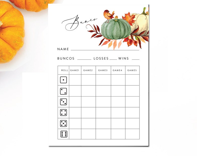 Free Printable Bunco Score Sheets Fall Printable Word Searches