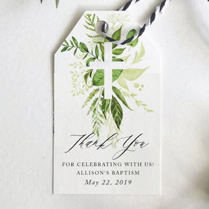 Baptism Thank You Tag Template, Instant Download, 100% Editable Text ...