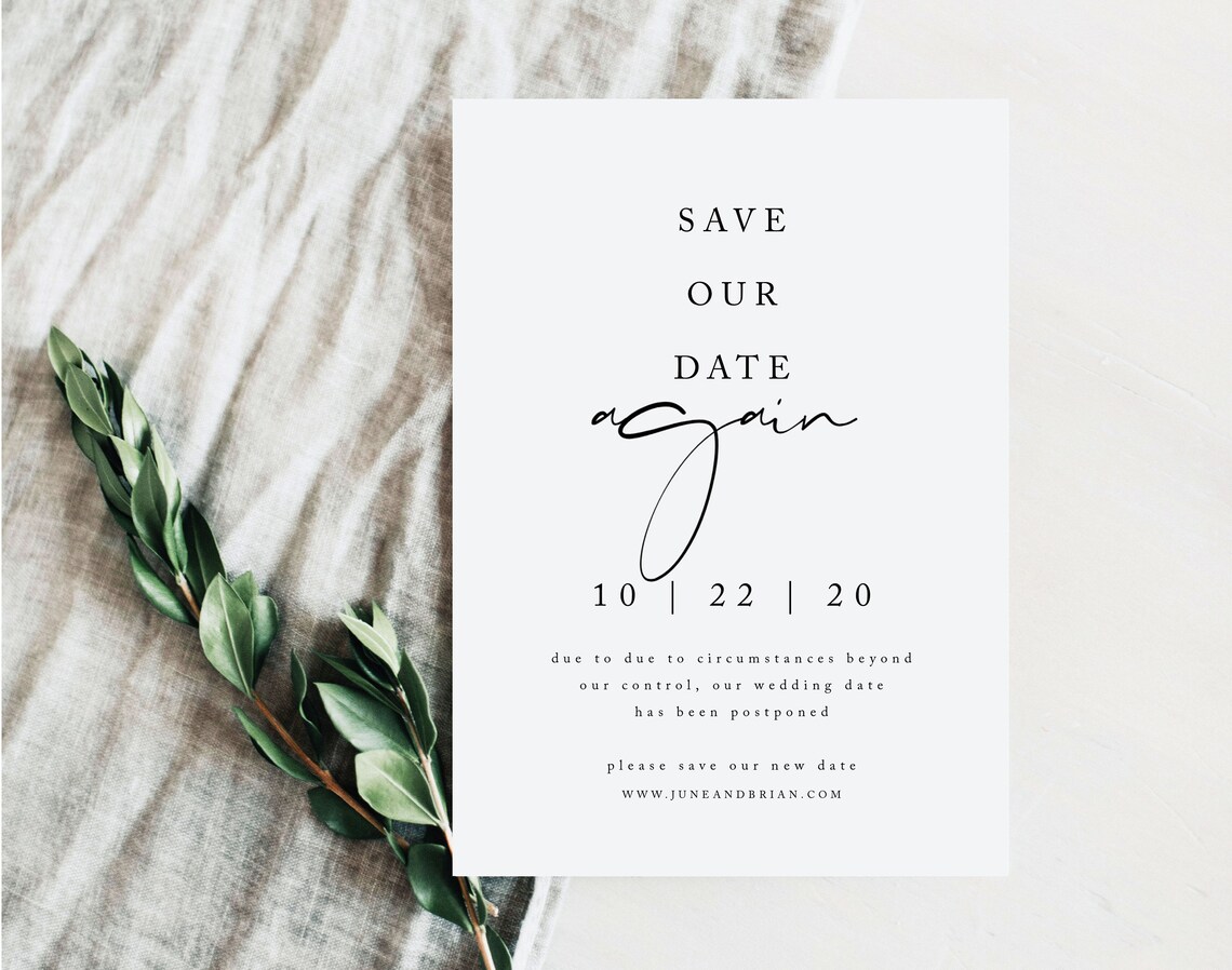 Save the Date Again Template Save the NEW Date Change the - Etsy
