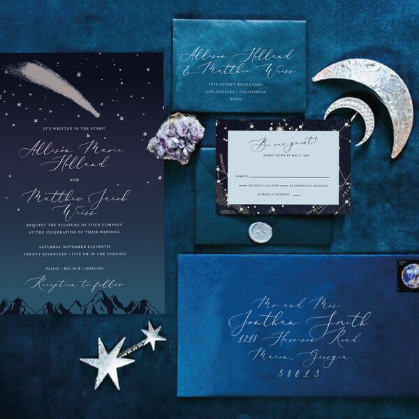 Star Wedding Invitation - Etsy
