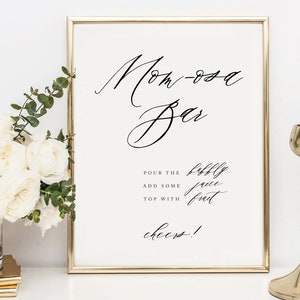 Printable Mom-osa Bar Sign, Mimosa Bar Sign, Mimosa Sign, Baby Shower ...