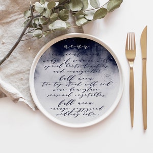 Constellation Wedding Menu, Navy Blue Star Celestial Menu Cards, Starry ...