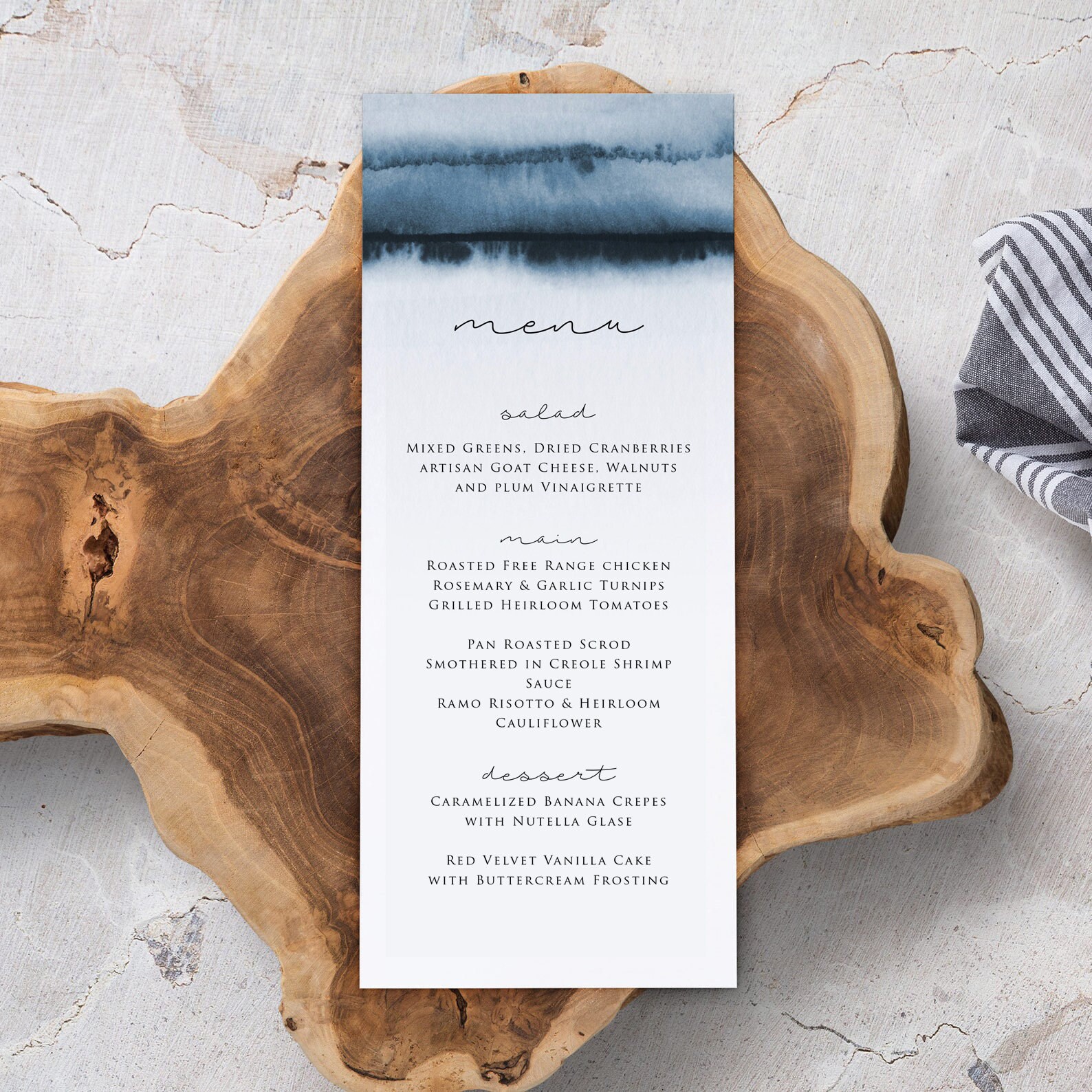 Ocean or Beach Event Menu Template Beach Wedding or Event | Etsy