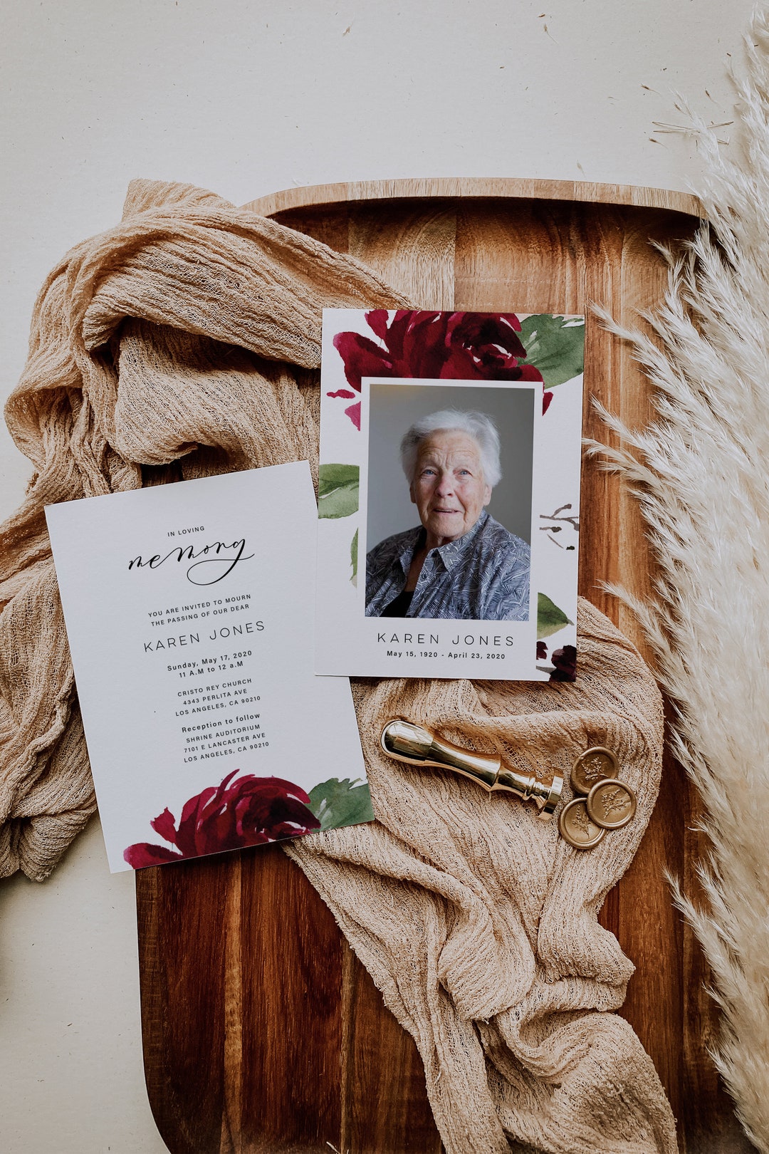 Funeral Invitation Instant Download, Funeral Announcement Template ...